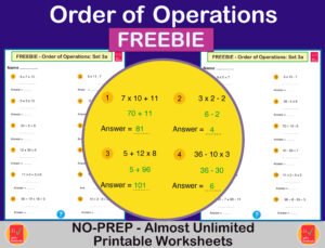 Order Operations Worksheet: No Exponents Practice