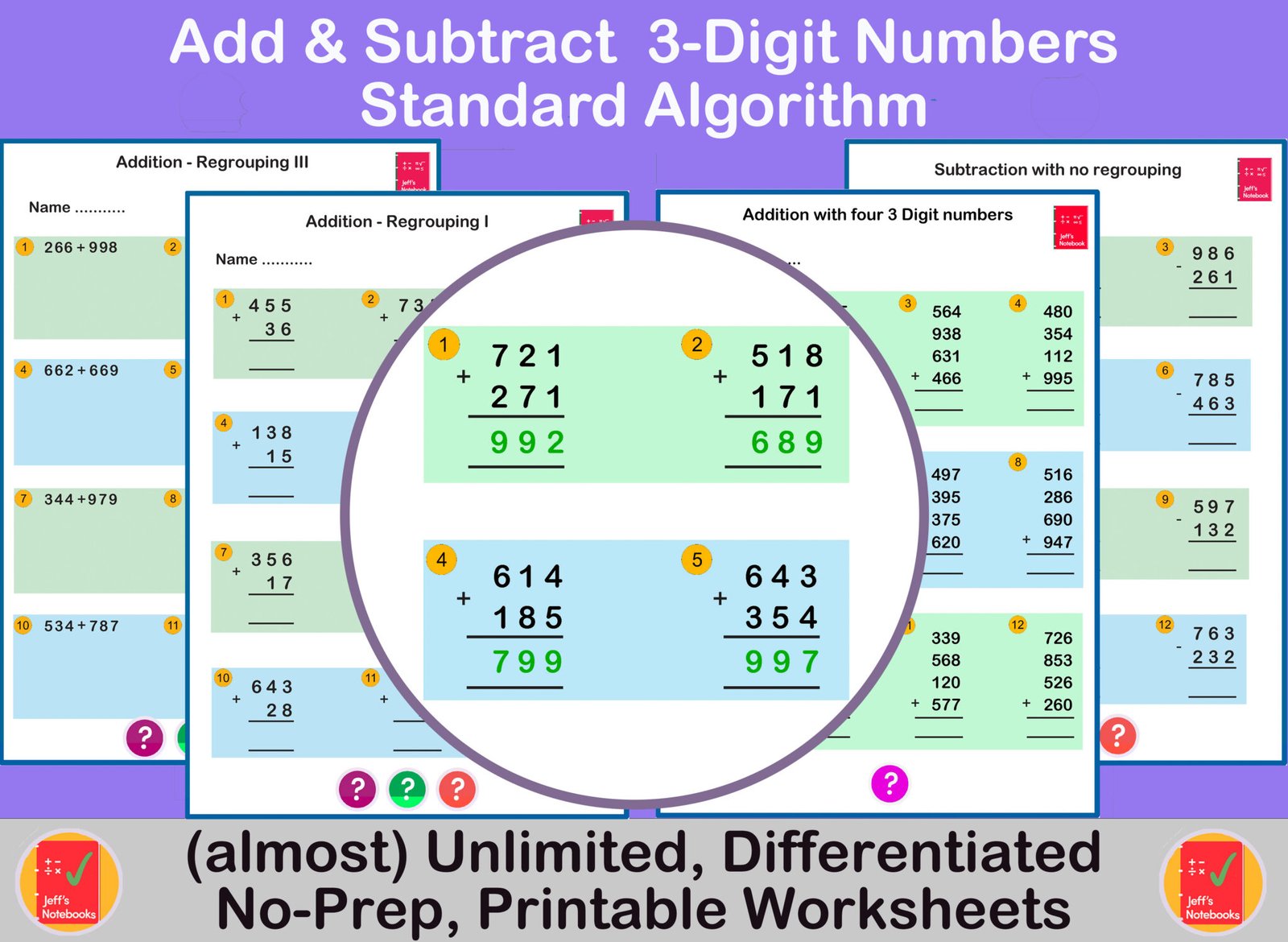 Master 3-Digit Column Addition & Subtraction Worksheets