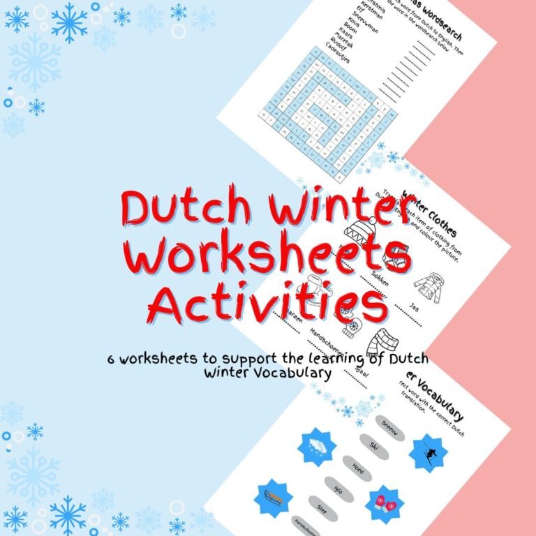 Engage with Dutch Winter Vocabulary Worksheets