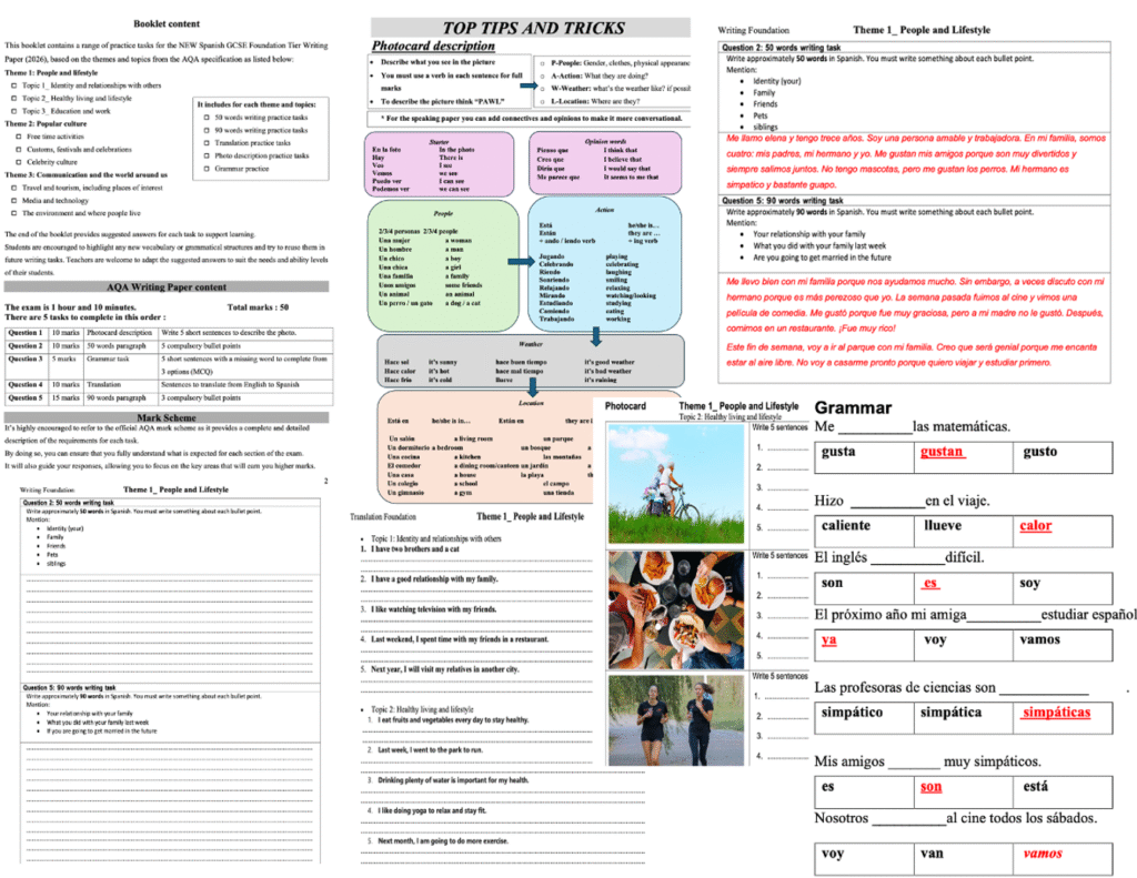 Master Spanish GCSE Writing with AQA Practice Guide