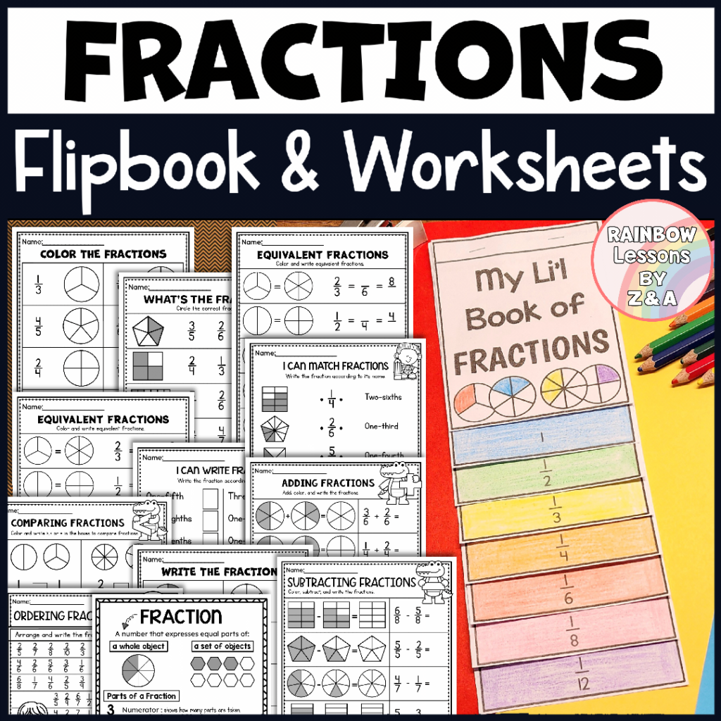 Fractions Flipbook & Worksheets Pack for KS2