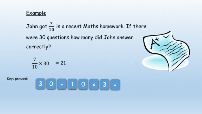 How to Find Fractions of a Quantity Using a Calculator - Key Stage 3 Lesson