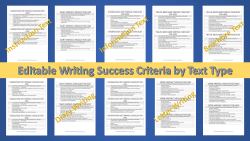 Collection of Writing Success Criteria Lists for Various Text Types