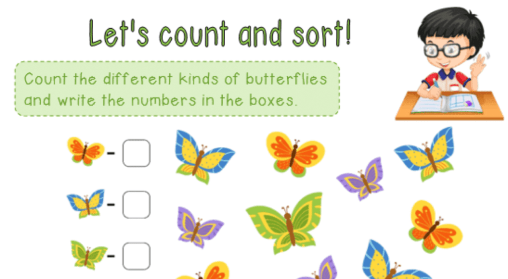 Count & Sort: A Fun Four-Page Worksheet for Young Learners
