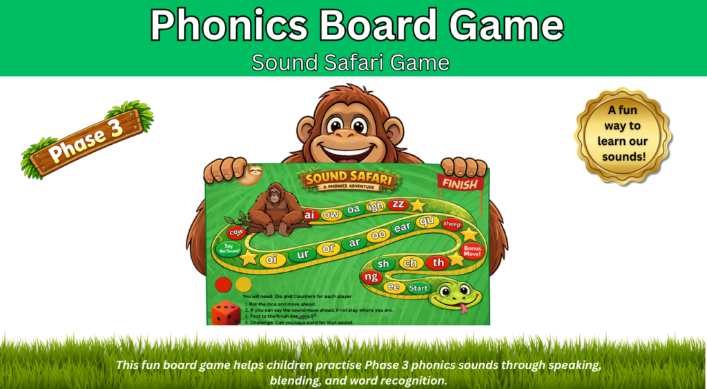 Sound Safari – Phase 3 Phonics Board Game - Free and Premium Teaching ...